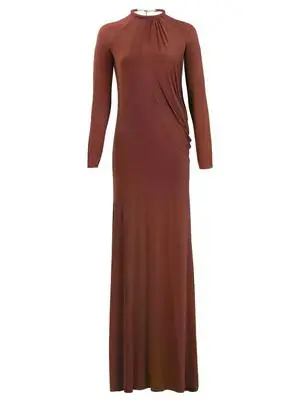 Silvia Tcherassi Lais Draped Maxi Dress - Brown