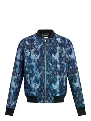 Philipp Plein Monogram-jacquard Bomber Jacket - Blue