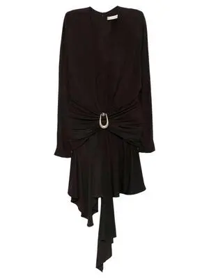 Christopher Esber Stone-detail Draped Mini Dress - Brown