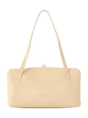 JIL SANDER Goji Small Crinkled-leather Shoulder Bag - Off-white