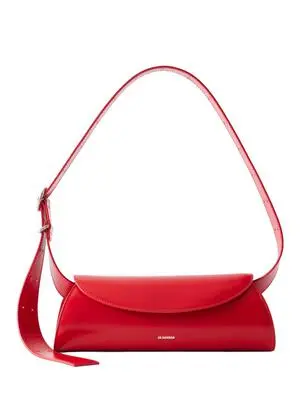 JIL SANDER Cannolo Small Leather Shoulder Bag - Red