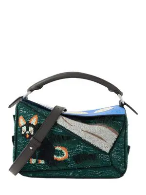 Loewe Luis Wain Puzzle Futurism Shoulder Bag - Green