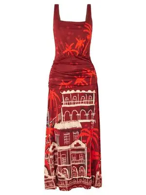 Johanna Ortiz Plant Of Joy Draped Printed Maxi Dress - Red