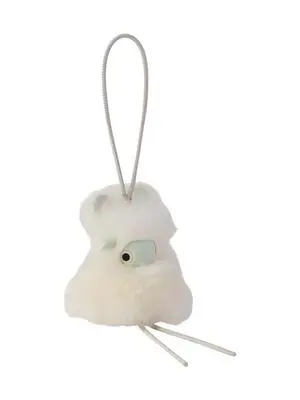 Loewe Bunny Puzz Shearling And Acetate Bag Charm - White