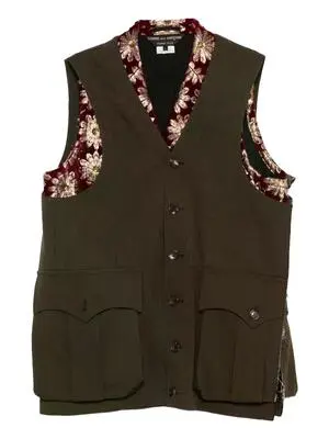 Comme Des Garçons Floral Jacquard Gilet - Green