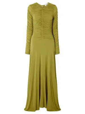 Tove Eira Gathered Jersey Gown - Yellow