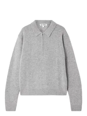 Eterne Blaise Cashmere Half-zip Sweater - Gray