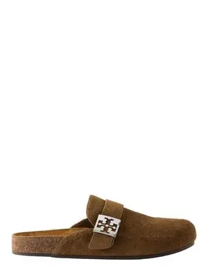 Tory Burch Mellow Embellished Suede Clogs - Brown