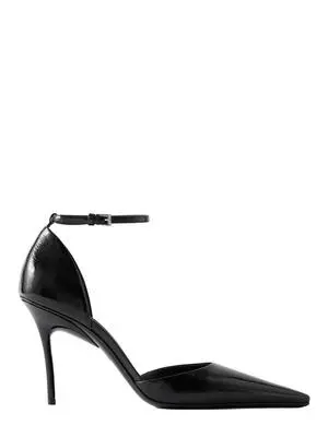 Alaïa D'orsay 90 Glossed Textured-leather Pumps - Black