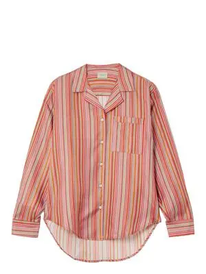 Comme Si Striped Silk-twill Shirt - Red