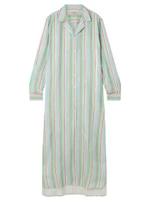 Comme Si Striped Silk-twill Midi Shirt-dress - Multi