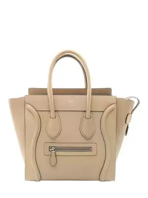 Celine Micro Luggage Leather Tote - Neutrals