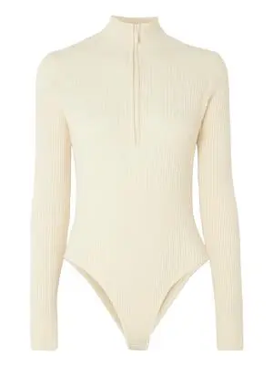 Cordova Butte Ribbed Merino-wool Turtleneck Bodysuit - Ivory
