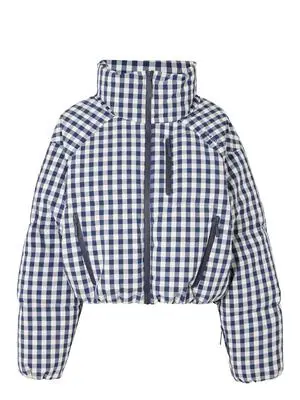 Cordova Cortina Cropped Gingham Quilted Down Ski Jacket - Blue
