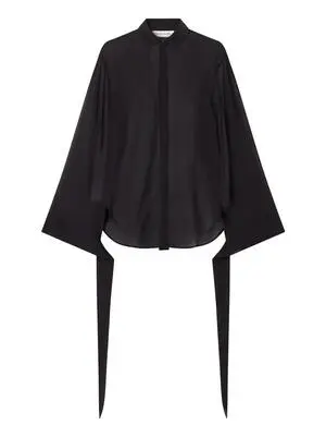 THE FRANKIE SHOP Verlin Tie-detailed Chiffon Shirt - Black