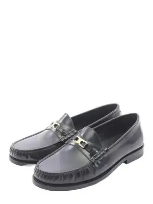 Celine Luco Triomphe Leather Loafers - Black