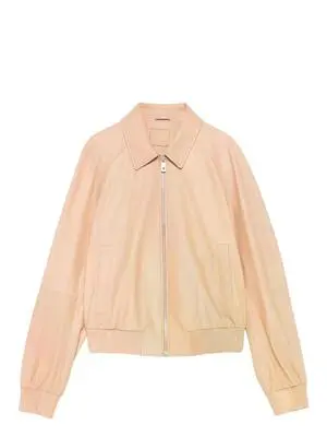 DESA 1972 Zipped Leather Jacket - Neutrals