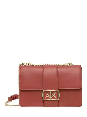 Armani Exchange Metal-logo Flap Satchel - Red