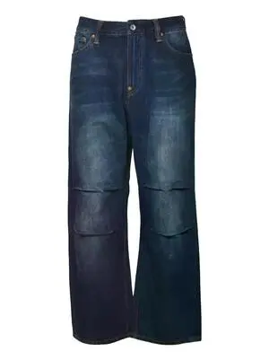 EVISU Seagull-print Five-pocket Jeans - Blue