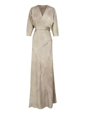 CORTANA V-neck Wrap Dress - Neutrals