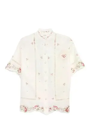 Zimmermann Patience Lace Floral Shirt - Neutrals