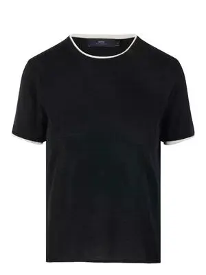Arch4 Contrasting Edges Short-sleeve T-shirt - Black