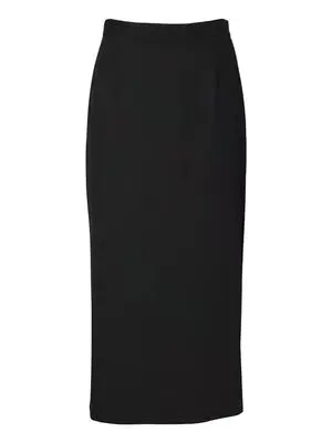SOLOTRE Slit-detail Midi Skirt - Black