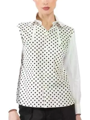SHIRO SAKAI Polka-dot Panelled Shirt - White