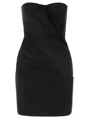 Blumarine Strapless Draped Mini Dress - Black