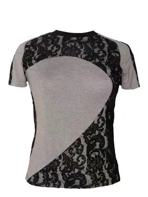 Carven Lace-paneled T-shirt - Grey