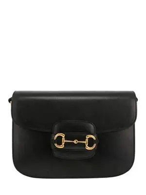 Gucci 2020 Horsebit 1955 Leather Shoulder Bag - Black