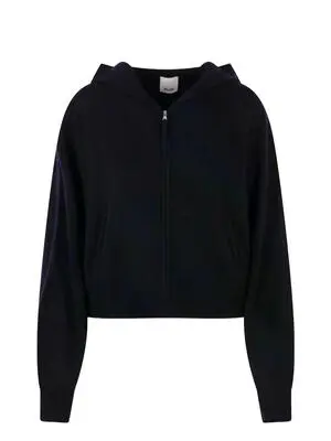 ALLUDE Zip-front Hoodie - Black