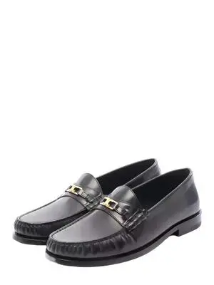 Celine 2020s 15 Triomphe Leather Loafers - Black