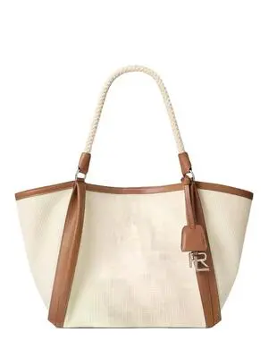 Ralph Lauren Woven Tote Bag With Keybell Charm - Neutrals