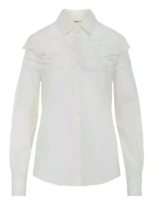 Ermanno Scervino Lace-detail Buttoned Shirt - White