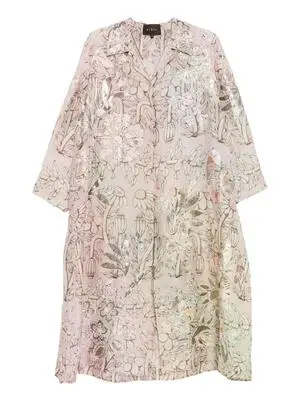 Biyan Floral-print Coat - Pink