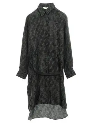 Fendi 2000s Zucca Shirt Midi Dress - Grey