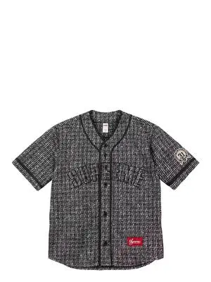 Supreme Boucle Baseball Shirt - Black