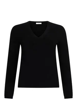 Malo V-neck Fine Knit Sweater - Black