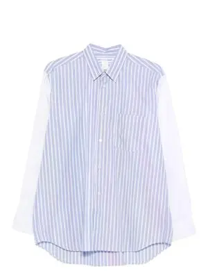 Comme Des Garçons Striped Colour-block Shirt - Blue