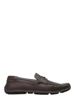 Bally Embossed Leather Loafers - Brown