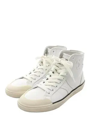 Celine 2010s Triomphe Leather Sneakers - White