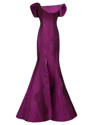 GEMY MAALOUF Draped Off-shoulder Gown - Purple
