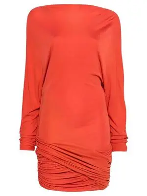 Christopher Esber Luna Long-sleeved Mini Dress - Orange