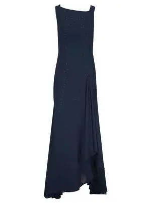 Akris Embellished Draped Maxi Dress - Blue