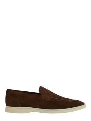 REISS Kason Suede Slip-on Loafers - Brown