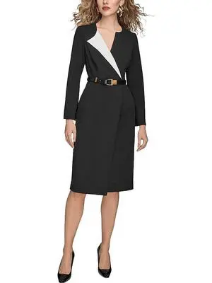Donna Karan New York Belted Blazer Dress - Black Cream