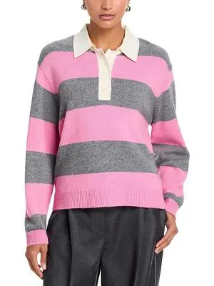 Essentiel Antwerp Striped Polo Sweater - Pinky Sugar