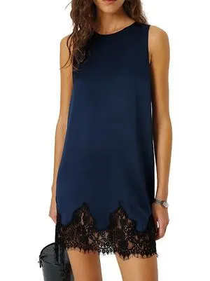 REFORMATION Jessalyn Silk Dress - Navy