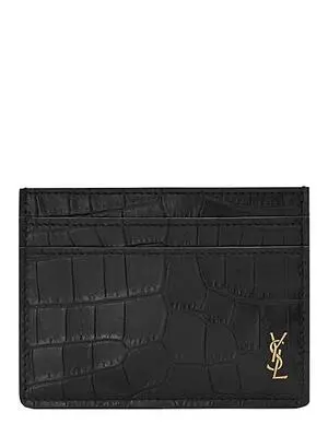 Saint Laurent Tiny Cassandre Card Case - Black